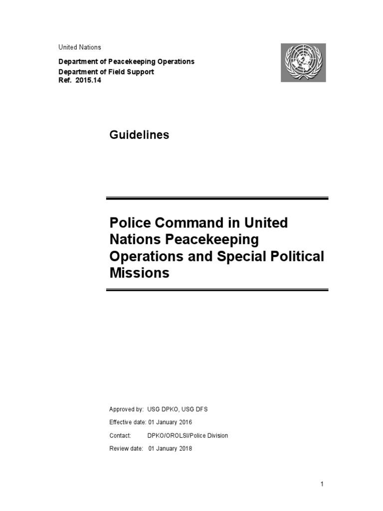 2015.14 Guidelines On Police Command | PDF | Police | Peacekeeping