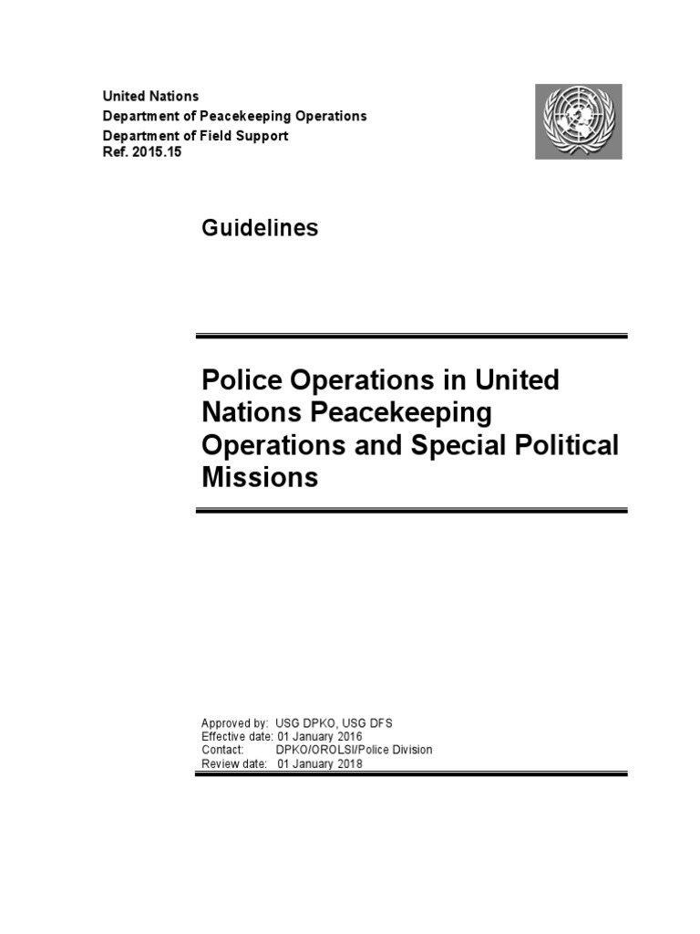 UN Police Operations Guidelines | PDF | Police | United Nations