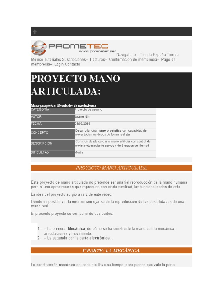 Proyecto Mano | PDF | Mano | Perforar