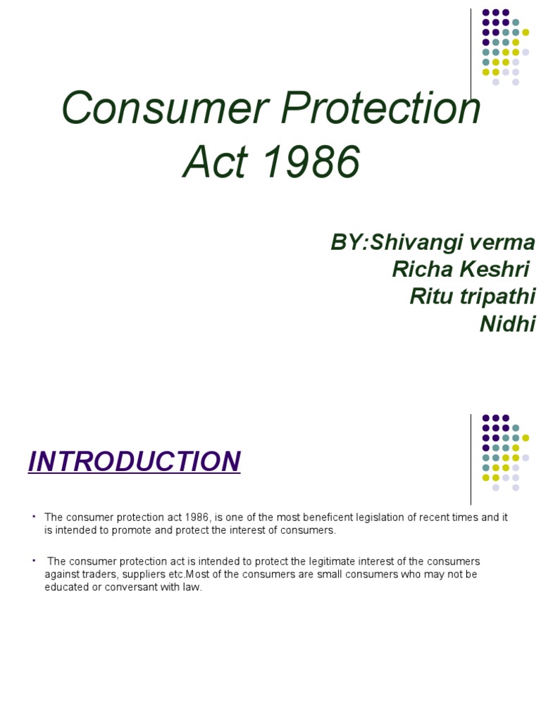Consumer Protection Act | PDF | Consumer Protection | Public Law
