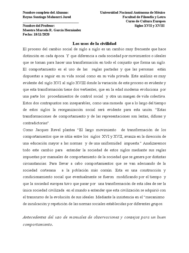 Los Usos de La Civilidad | PDF | Edades medias | Nobleza