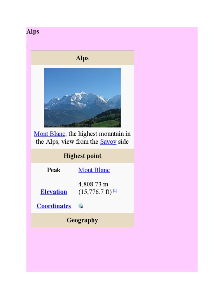 Alps | PDF | Alps | Glacier