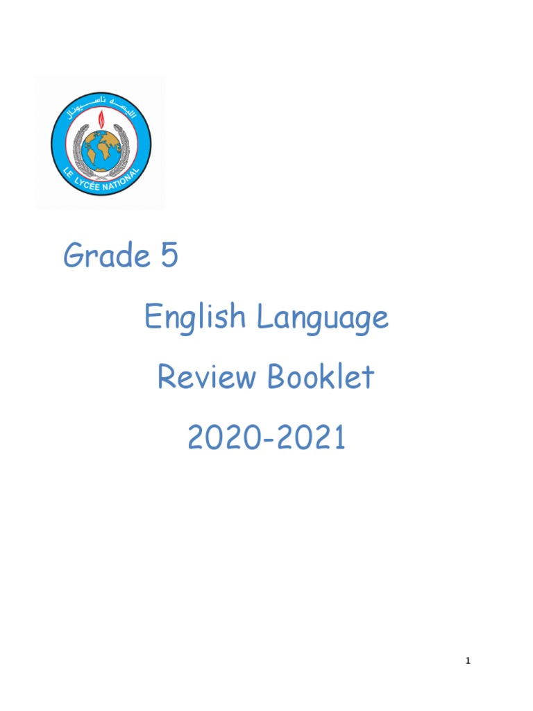 Grade 5 Booklet Review Period | PDF | Plural | Linguistic Typology