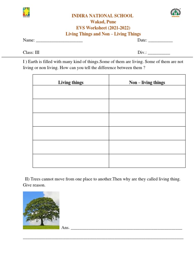 Std3 Ls1 Living Things and Non Living Things. | PDF