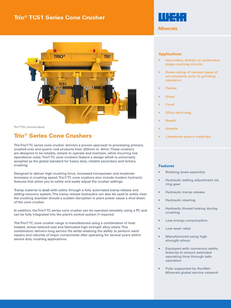 Trio TC51 Series Cone Crusher. | PDF | Economic Sectors | Materials