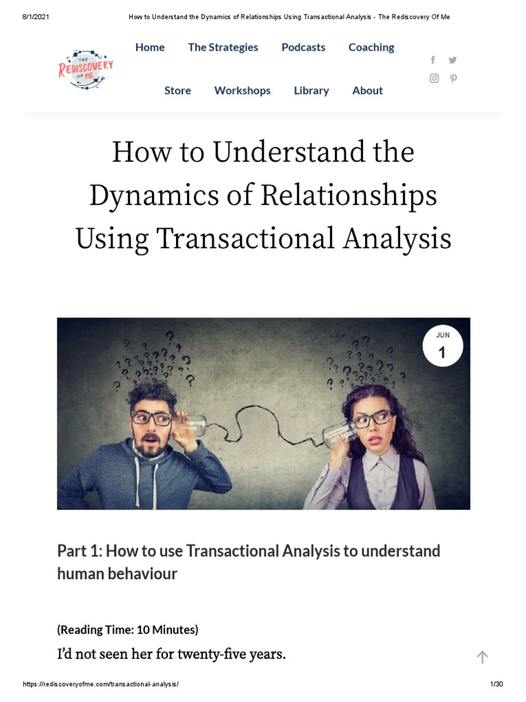 How To Understand Thdynamics of Relationships Using Transactional Analysis - The Rediscovery of ...