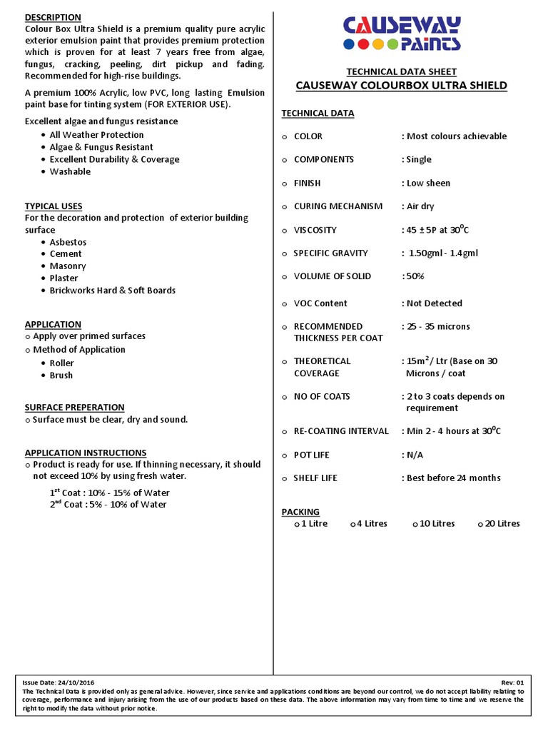 074 - Causeway Colourbox Ultra Shield | PDF | Paint | Civil Engineering