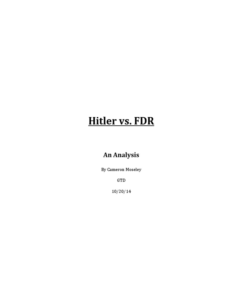 Hitler and FDR: Leadership Contrasts | PDF | Franklin D. Roosevelt ...