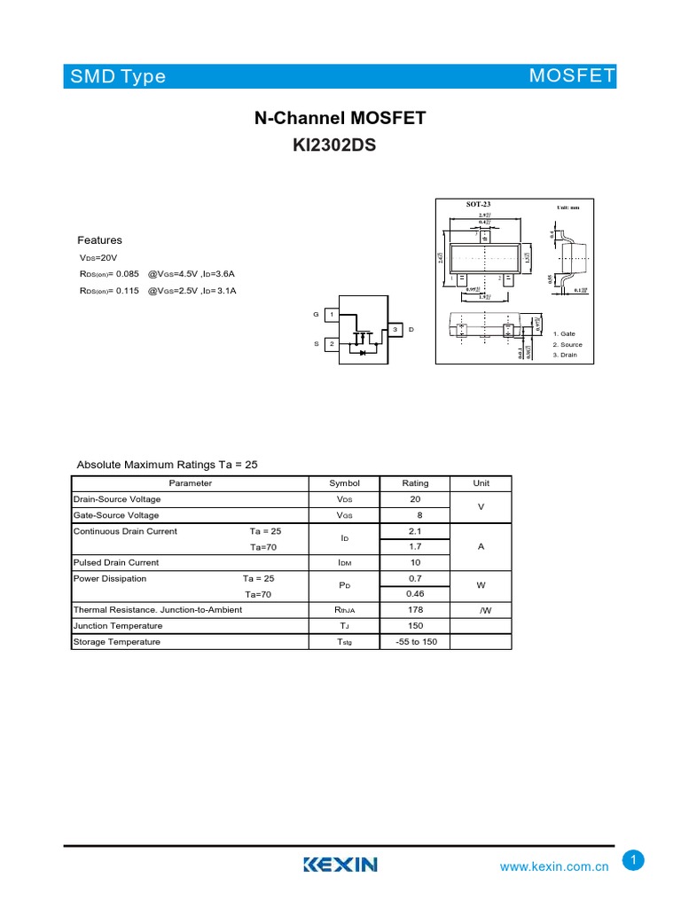 SMD Type Mosfet SMD Type Diodes SMD Type Mosfet | PDF | Field Effect ...