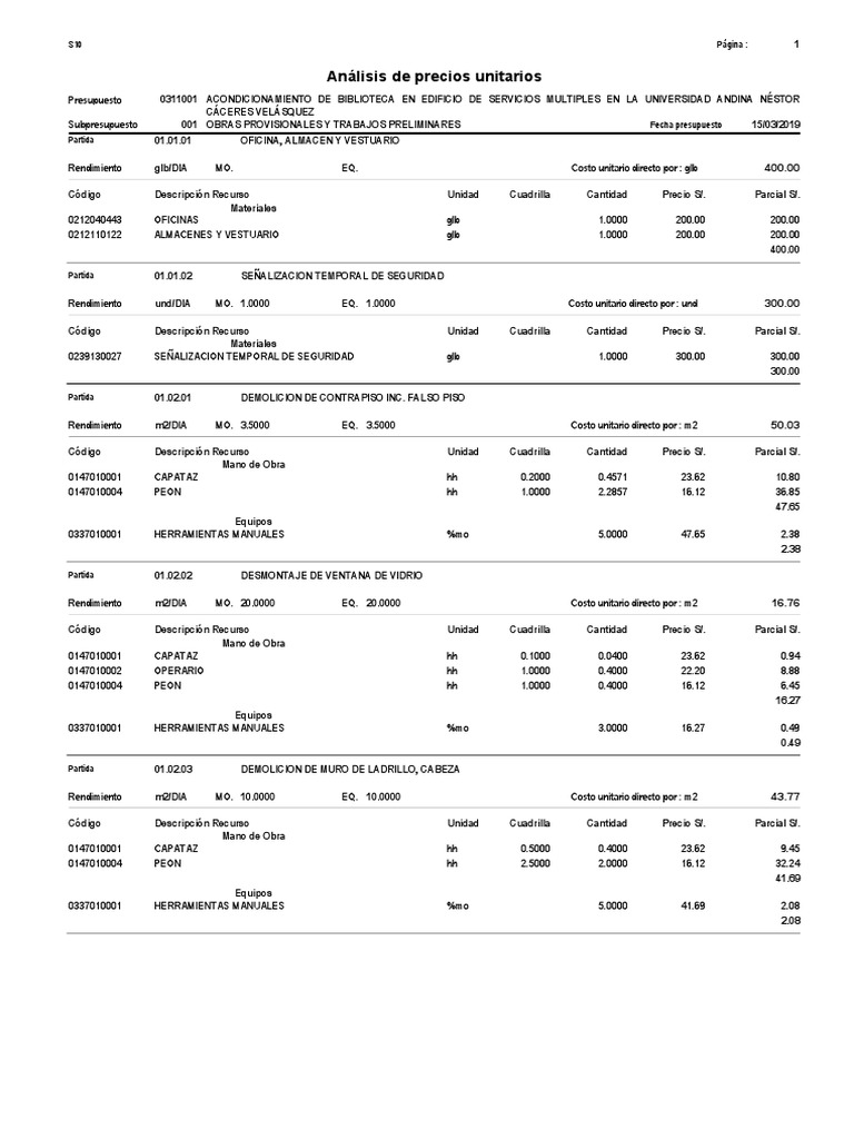 01 Apu Estructuras | PDF