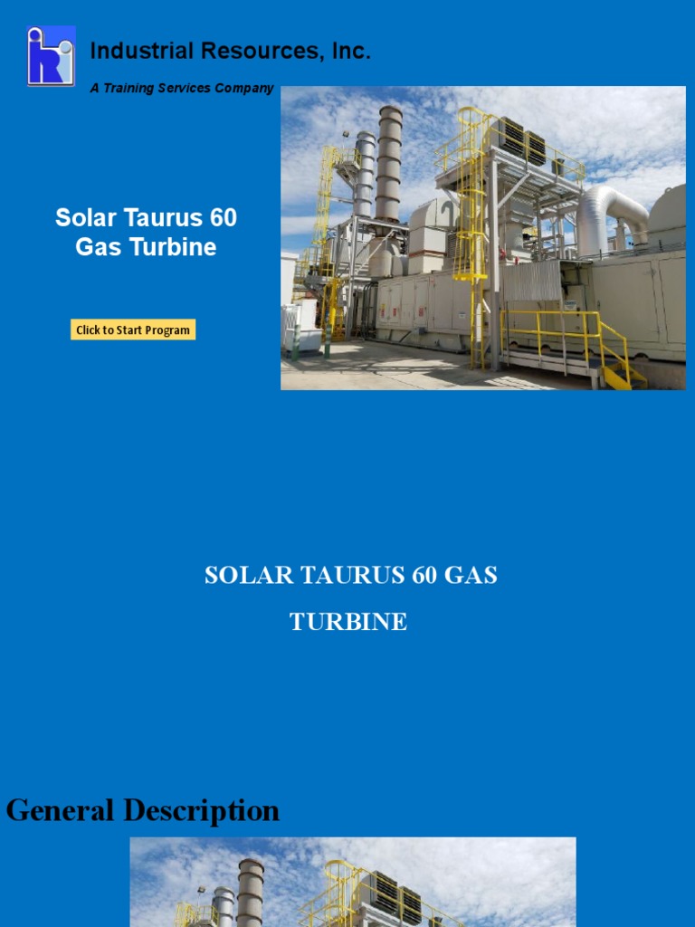 Industrial Resources, Inc.: Solar Taurus 60 Gas Turbine | PDF | Gas ...