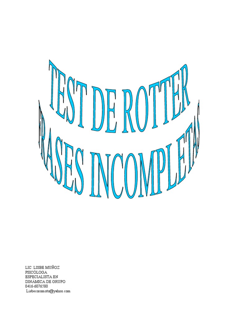 Manual Del Test de Rotter | PDF | Teoría | Psicoanálisis
