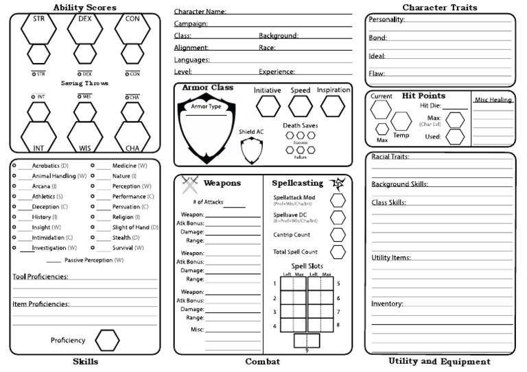 Custom Character Sheet v1.1 | PDF