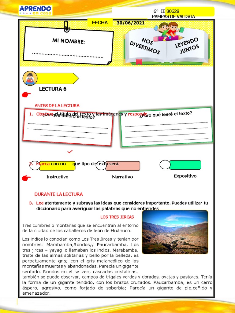 6º Leemos Juntos Los Tres Jircas 30 Junio | PDF