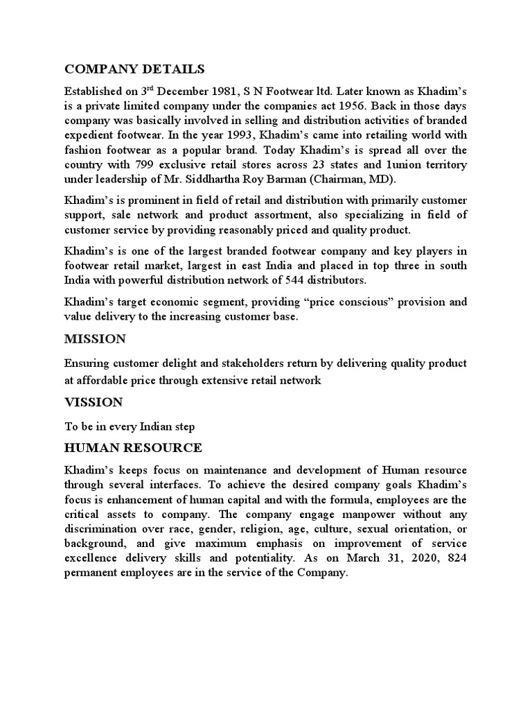 Khadim's | PDF | Employee Benefits | Economies