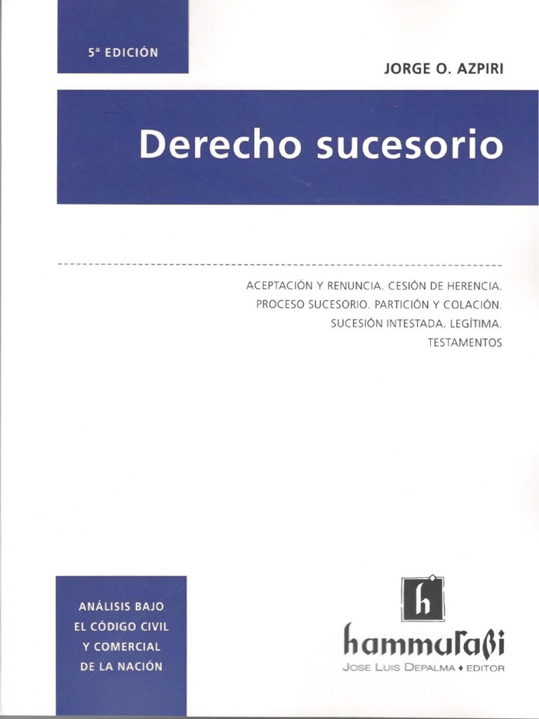 Derecho Sucesorio - Jorge o Azpiri 1 | PDF
