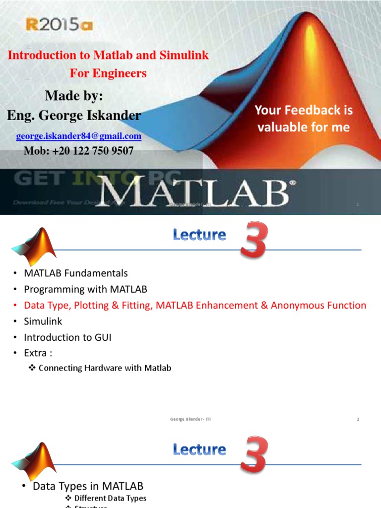 Made By: Eng. George Iskander: Introduction To Matlab and Simulink For ...