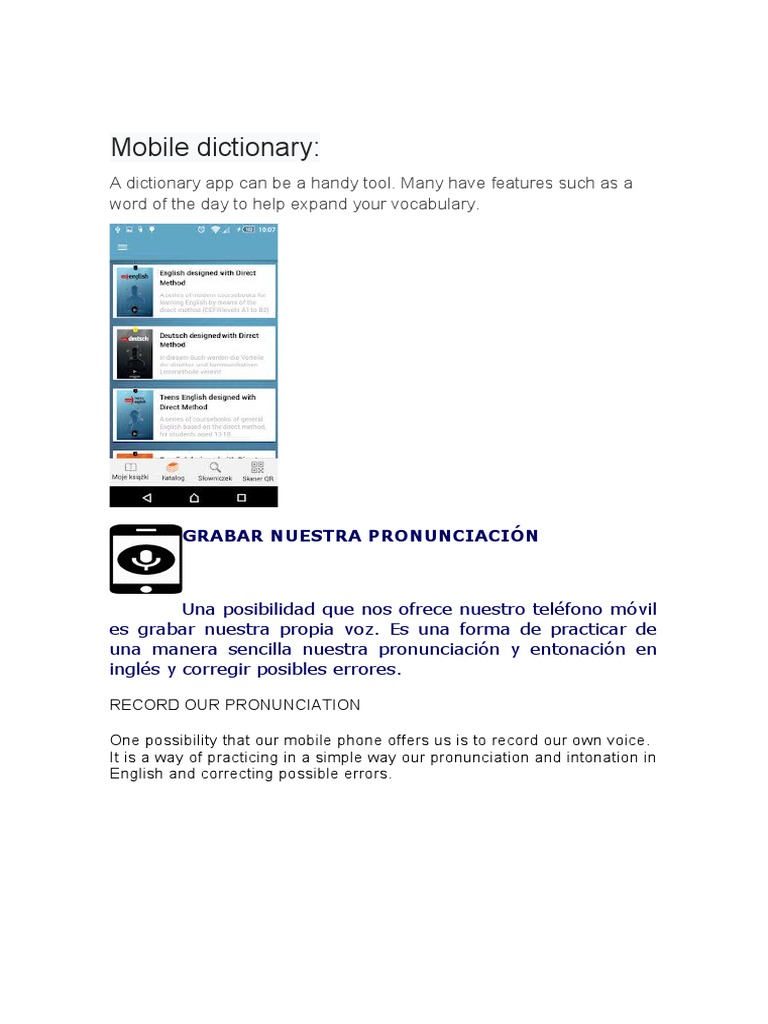 Mobile Dictionary | PDF | Artes del Lenguaje y Comunicación