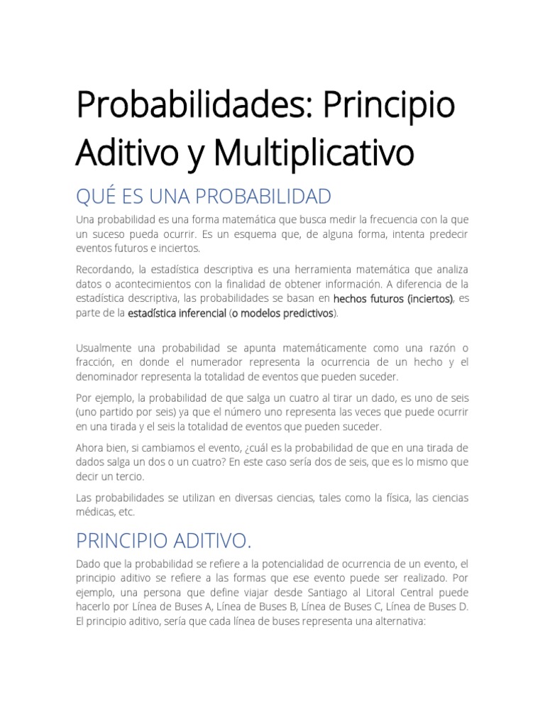Probabilidades | Descargar gratis PDF | Probabilidad | Matemáticas