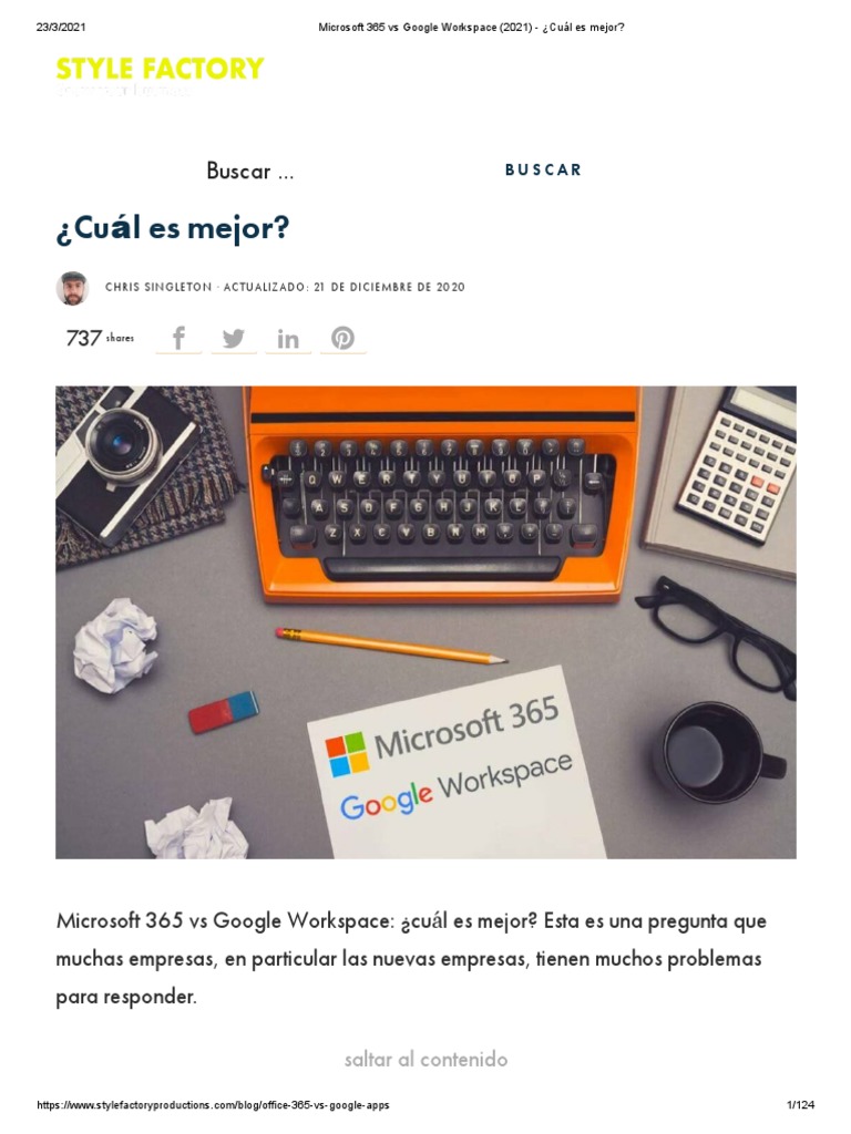 Comparativa 2021: Microsoft 365 vs Google Workspace | PDF | Microsoft ...