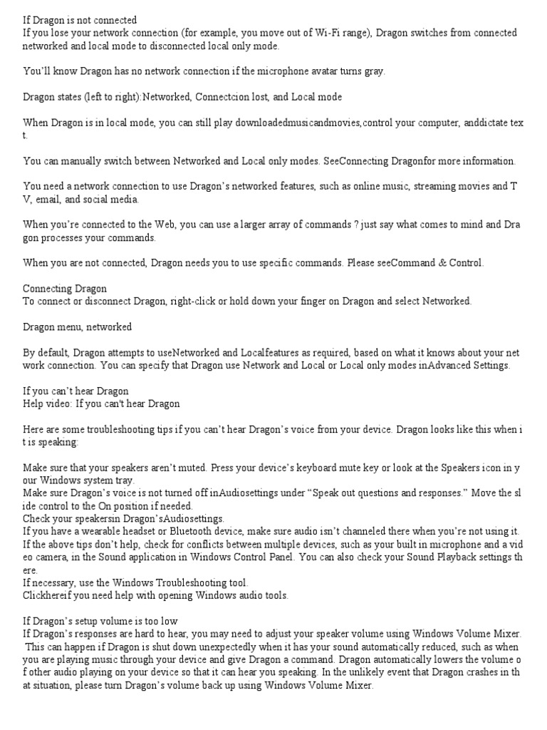 Troubleshooting Dragon Voice Commands | PDF | Internet Explorer ...