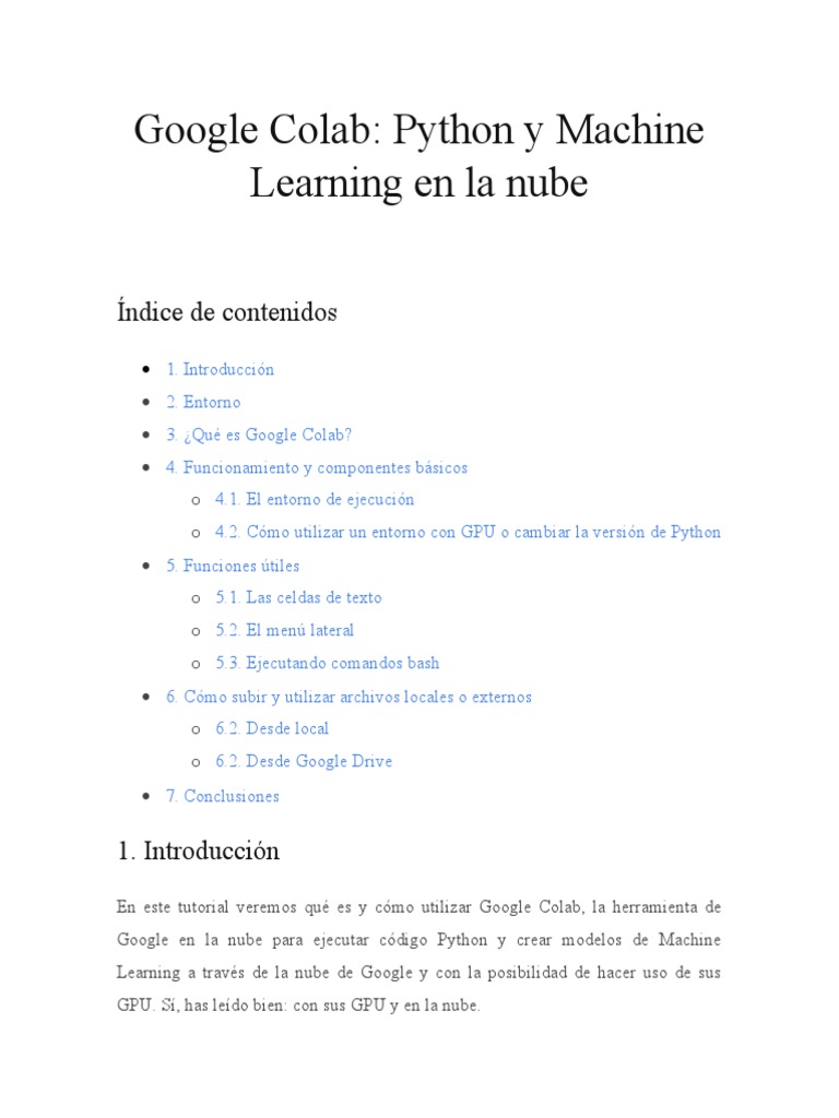 Google Colab | PDF | HTML | Archivo de computadora