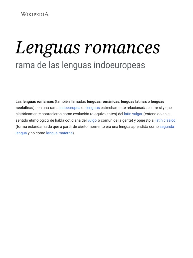Lenguas Romances | PDF | latín | Verbo