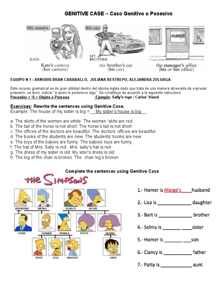 Genitive Case Worksheet | PDF