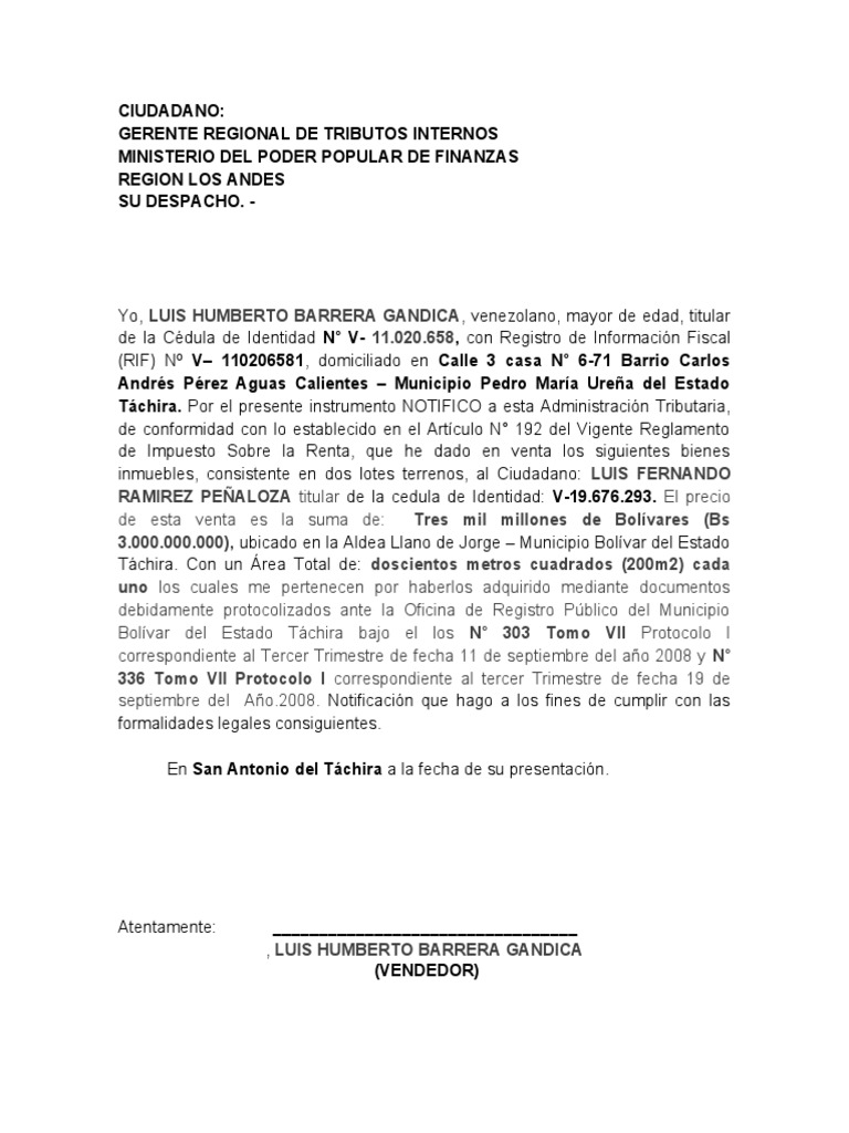 NOTIFICACION Seniat | PDF