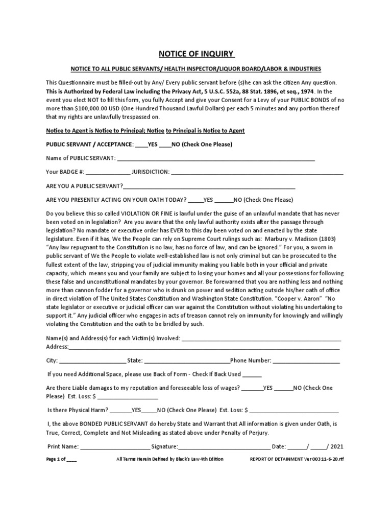 Notice To All Public Servants - by Rick Martin - Constitutional Law ...