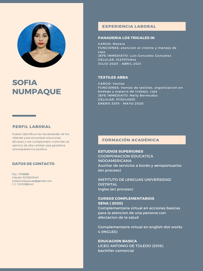 Hoja de Vida Sofia Mesera | PDF