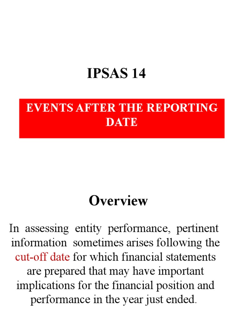 IPSAS 14: Events After Reporting Date | PDF | Financial Statement ...