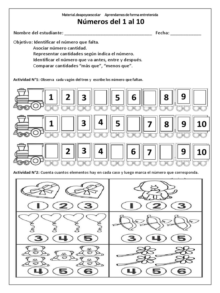 Números Del 1 Al 10 | PDF