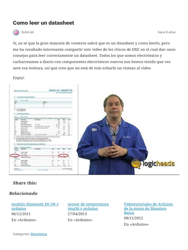 Cómo leer un datasheet eficazmente | PDF