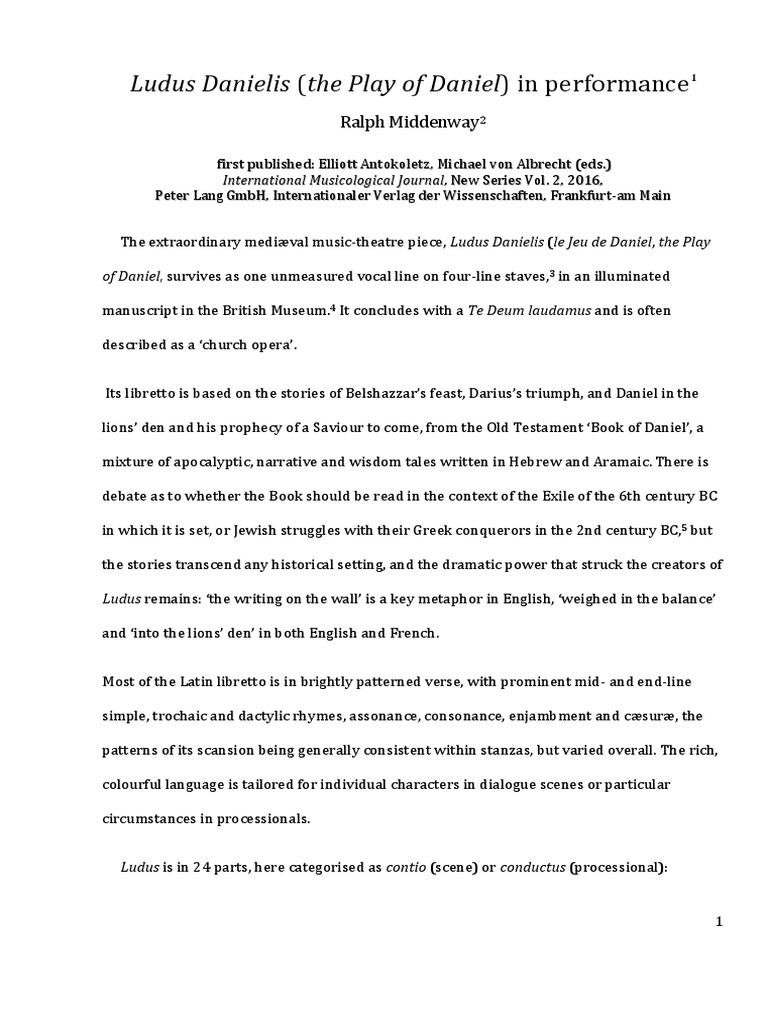 Play of Daniel Le Jeu de Daniel Ludus Da | PDF | Book Of Daniel