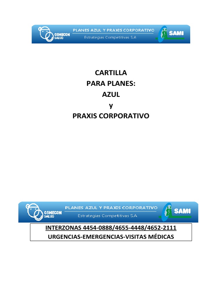Cartilla Plan Azul | PDF | Especialidades Medicas | Medicina CLINICA