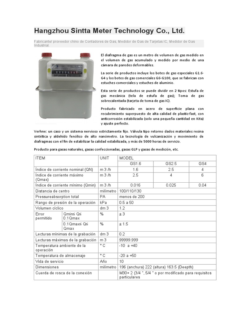 Sintta Meter Technology Co | PDF | Química