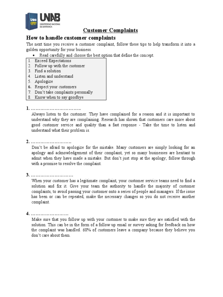 Handling Customer Complaint | PDF | Customer | Psychological Concepts