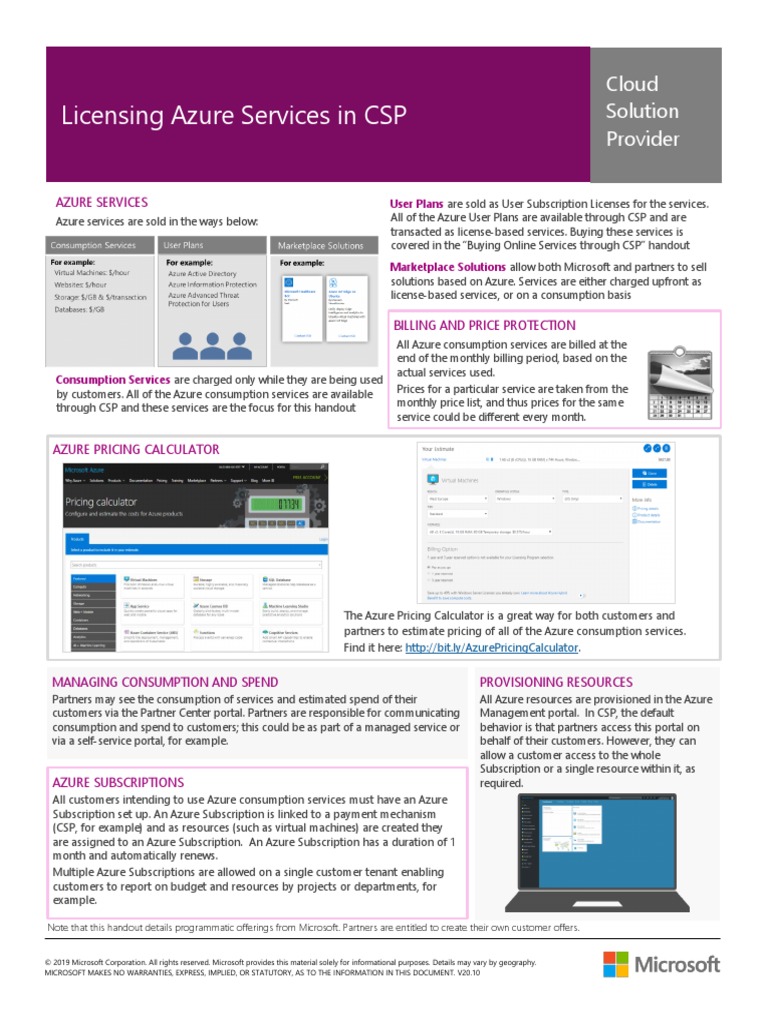 Azure Lic Via CSP Brief | PDF | Microsoft Azure | Subscription Business ...