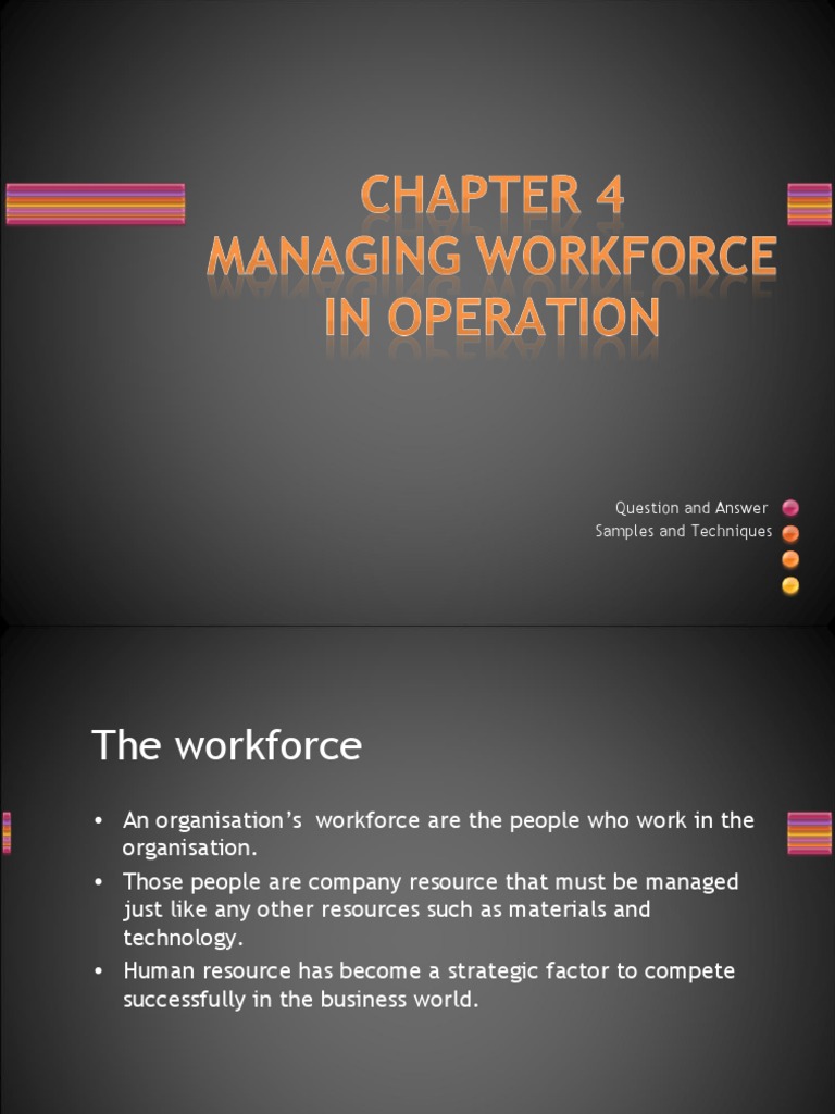 CHAPTER 4 - Managing Workforce in Operation | PDF | Employment | Labour ...