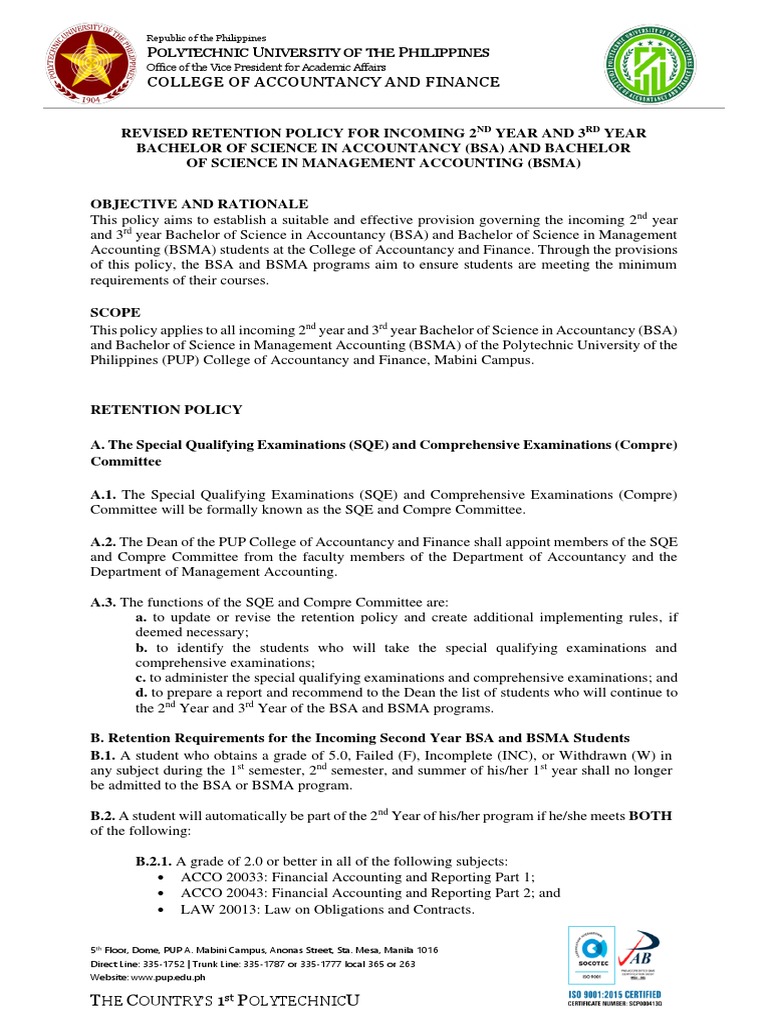 Revised Retention Policy - Approved | PDF | Accounting