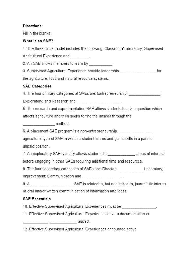 SAE Worksheet | PDF | Behavior Modification | Cognition