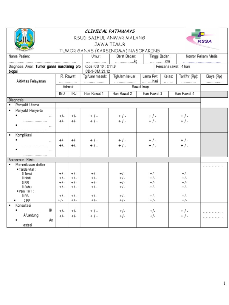 Format Clinical Pathways Ca Nasofaring | PDF
