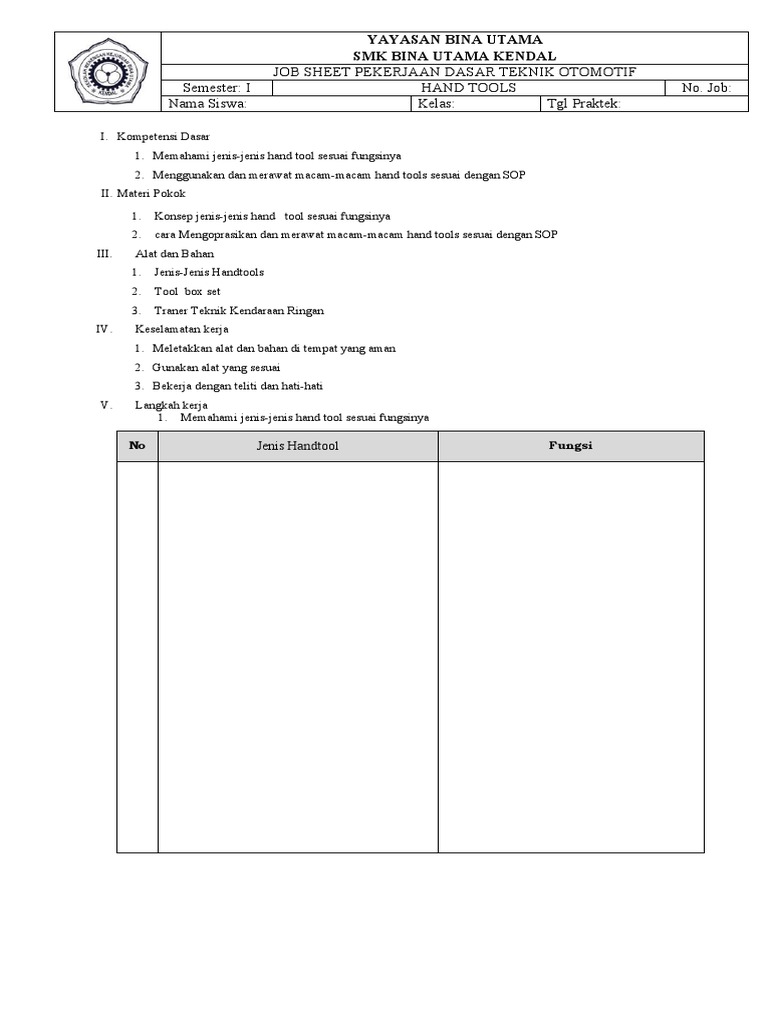 Job Sheet | PDF