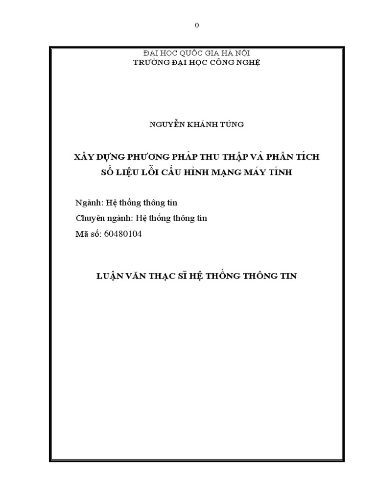Xemtailieu Xay Dung Phuong Phap Thu Thap Va Phan Tich So Lieu Loi Cau Hinh Mang May Tinh | PDF