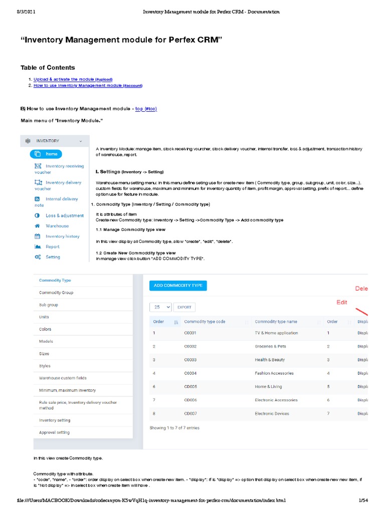 Inventory Management Module For Perfex CRM - Documentation | PDF | Barcode | Image Scanner