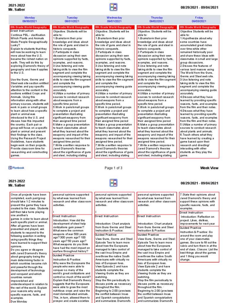 8th Grade Geography: Guns, Germs, Steel | PDF | Inca Empire | Spanish ...