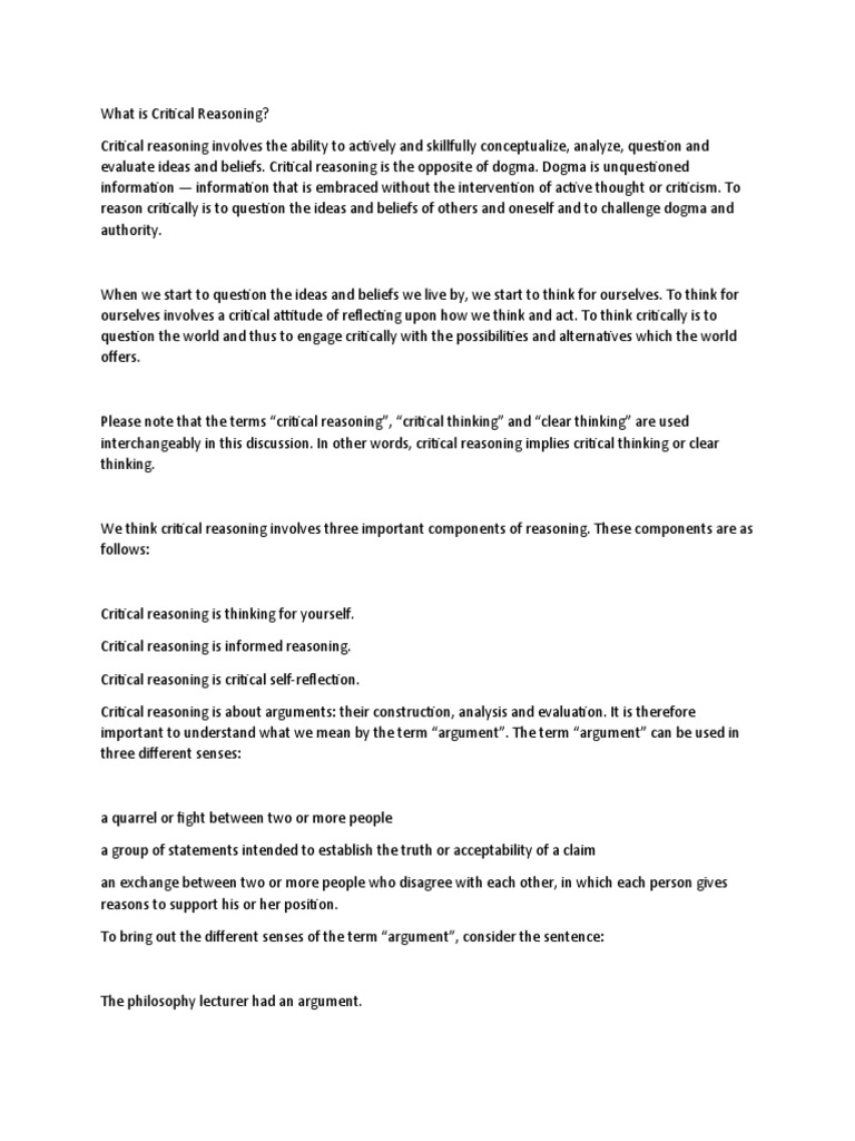 Reference Module 10 | PDF | Reason | Critical Thinking