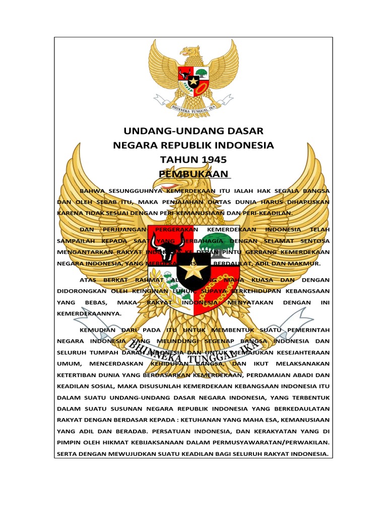 Pembukaan UUD 1945 | PDF