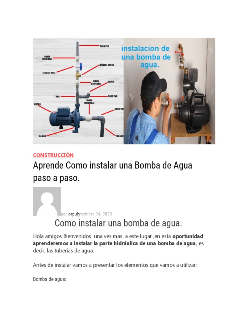 Construcción TQ Elevado Agua | PDF | Bomba | Agua